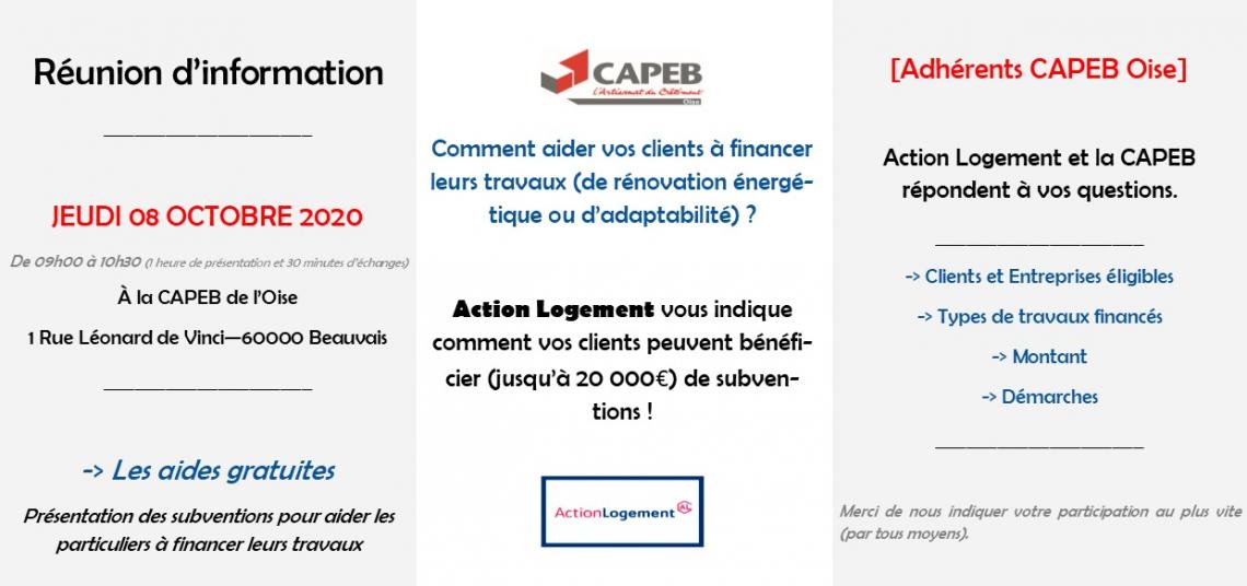 Réunion d'information Action Logement / Adhérents CAPEB ・ CAPEB